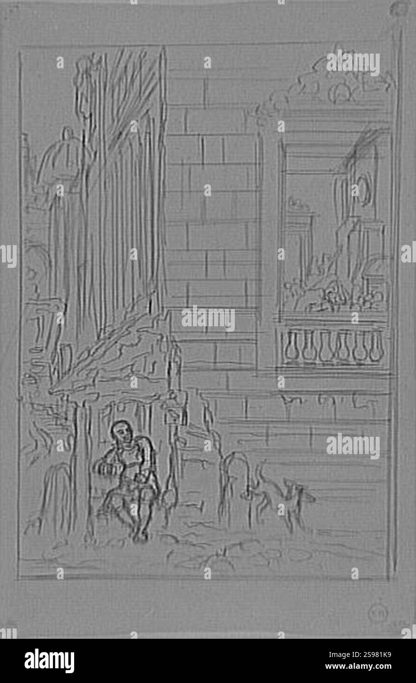 Gustave Moreau-Etude pour Le Savetier et le Financier-Des. 8231 Stock ...