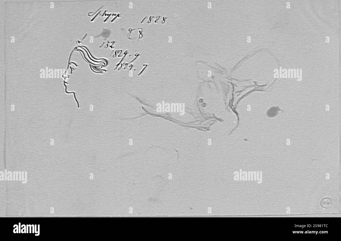 Gustave Moreau-Etude pour Oedipe et le Sphinx-Des. 8543 Stock Photo - Alamy