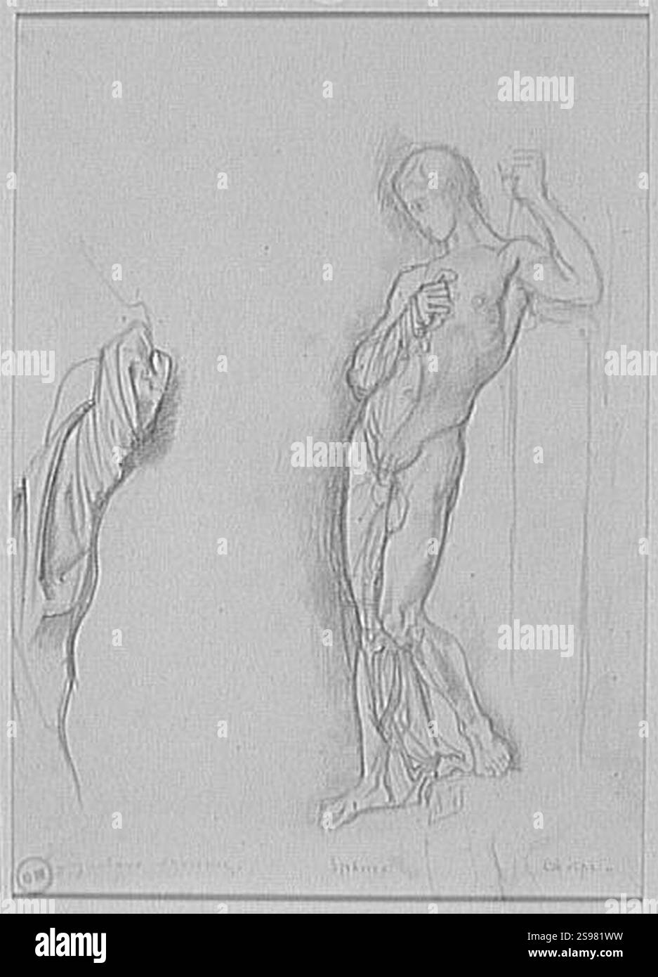 Gustave Moreau-Etude pour Oedipe et le Sphinx-Des. 2478 Stock Photo - Alamy