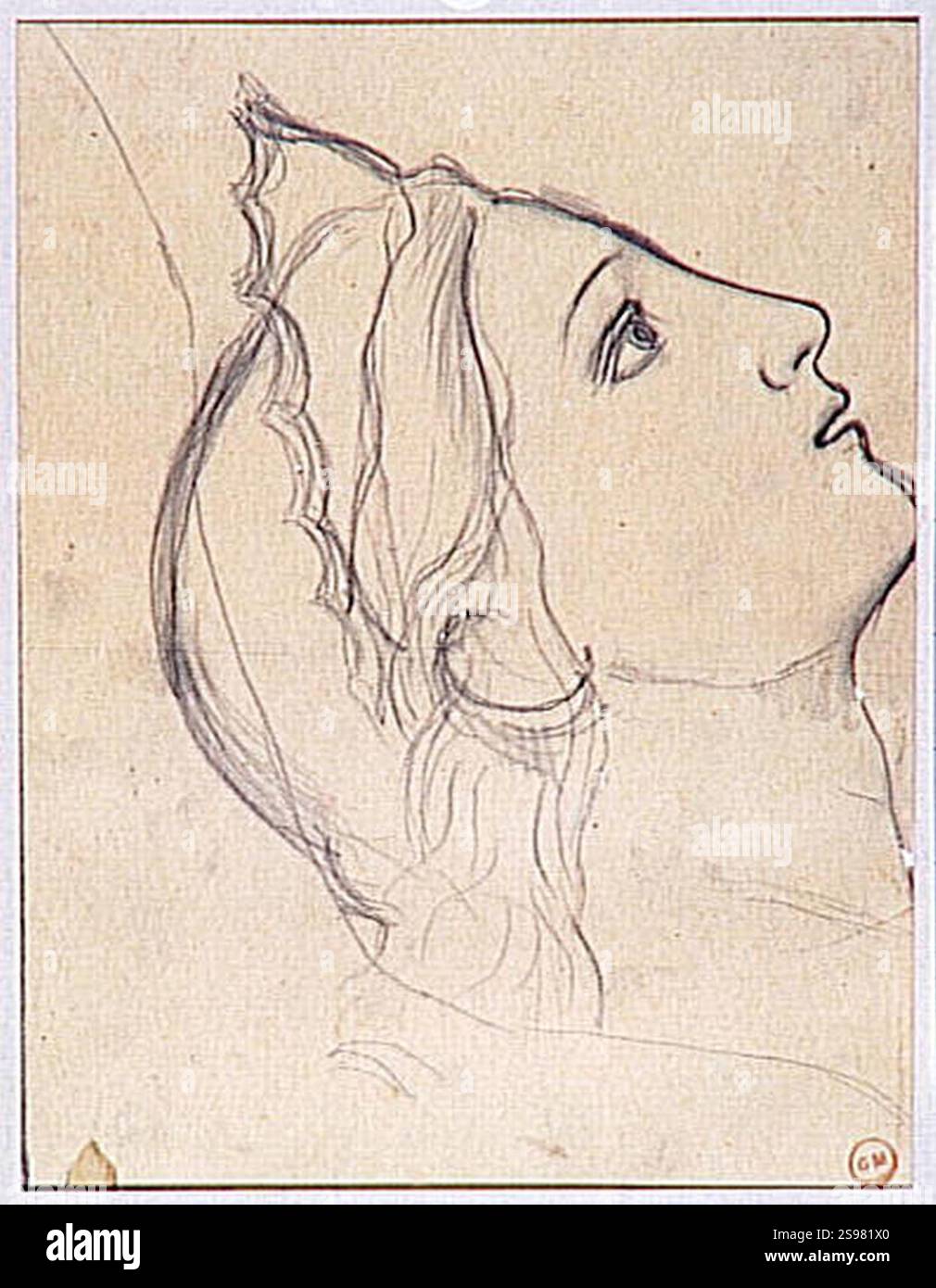 Gustave Moreau-Etude pour Oedipe et le Sphinx-Des. 2424 Stock Photo - Alamy