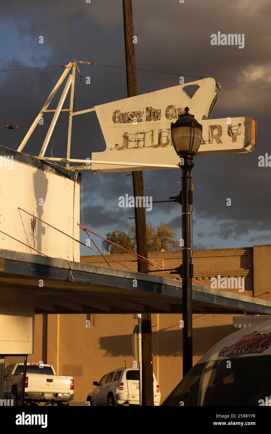 Firebaugh, California, USA - October 28, 2024: The setting sun shines ...