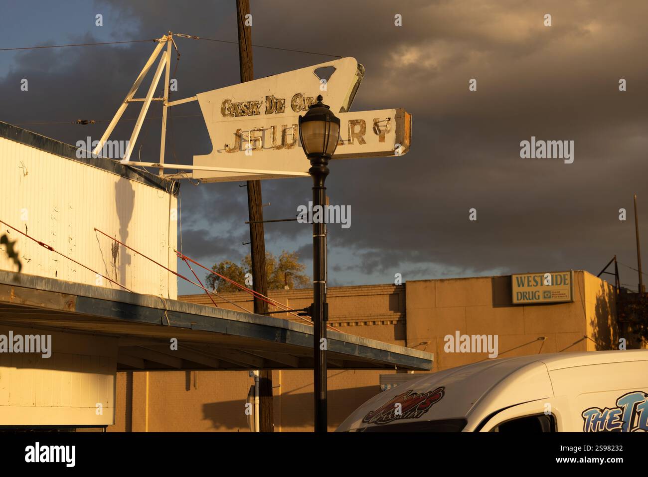 Firebaugh, California, USA - October 28, 2024: The setting sun shines ...