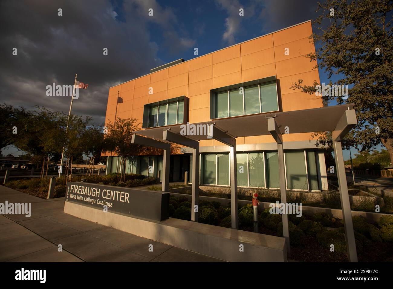 Firebaugh, California, USA - October 28, 2024: The setting sun shines ...