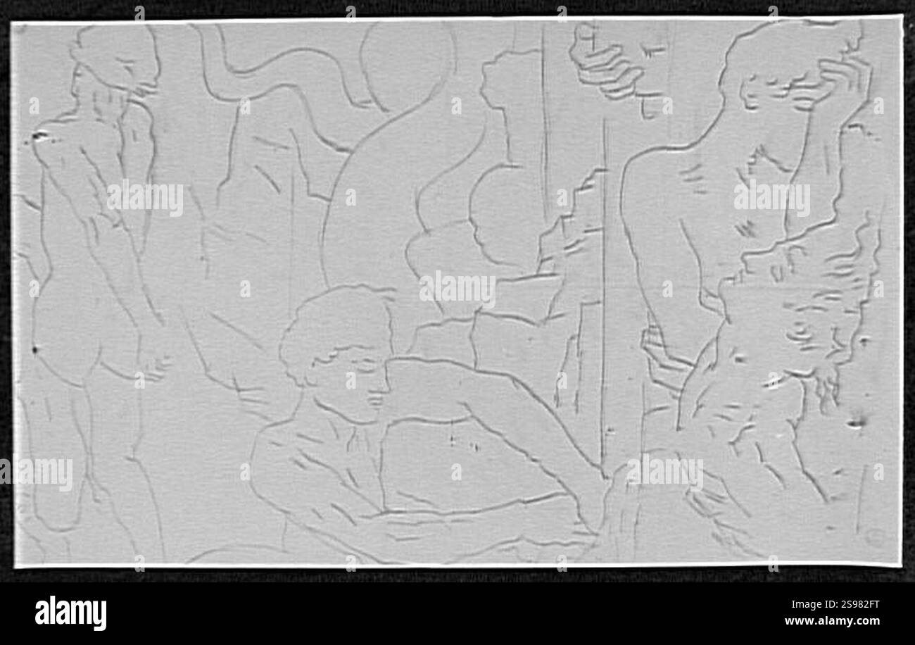 Gustave Moreau-Feuille d etudes d hommes nus pour Les Pretendants-Des ...