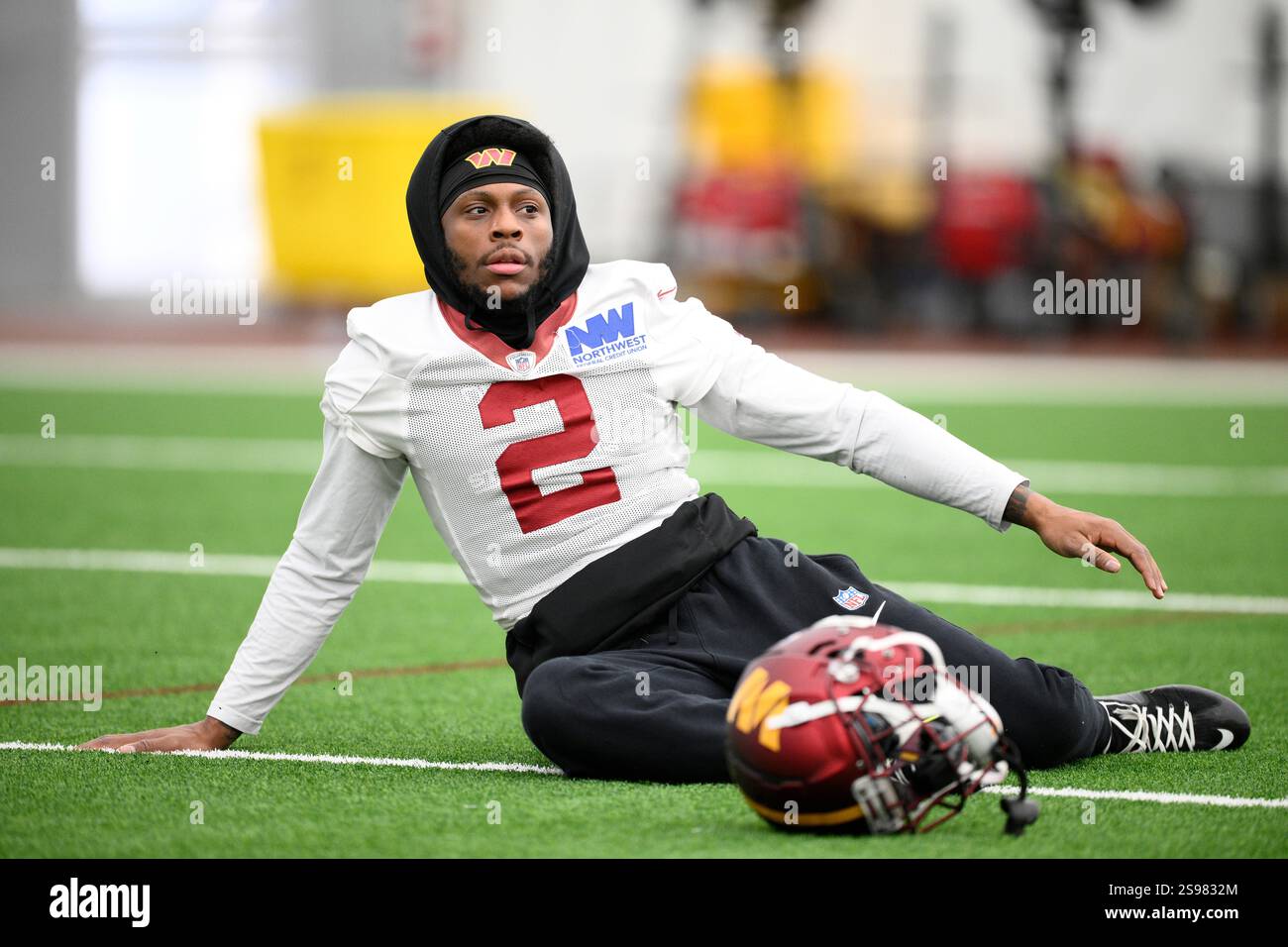 Washington Commanders wide receiver Dyami Brown (2) works out during ...