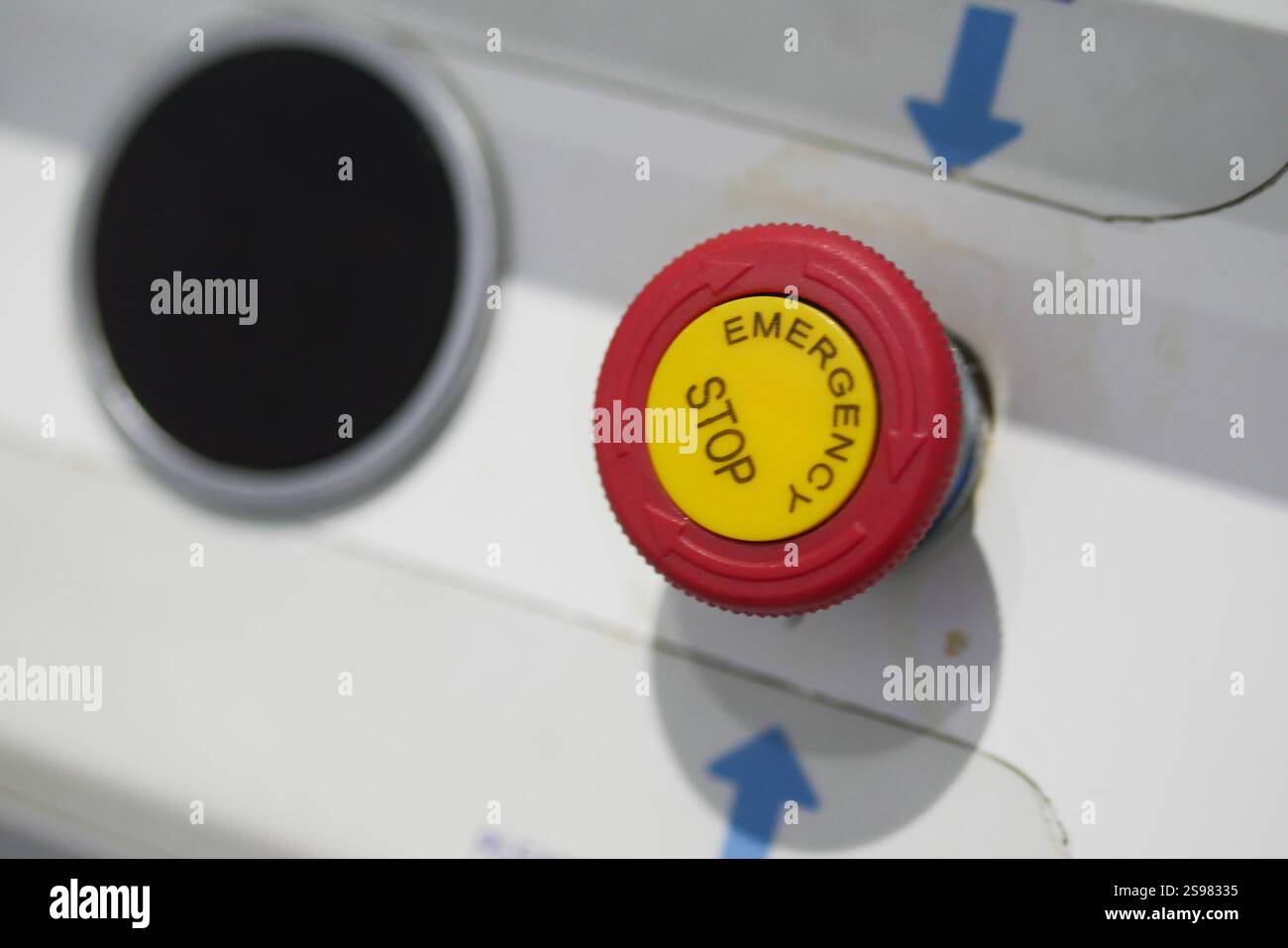 Emergency Stop Button located on the Machine Control Panel for safety ...