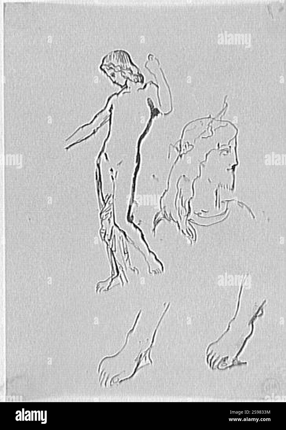 Gustave Moreau-Feuille d'études d'Oedipe pour Oedipe et le Sphinx-Des ...