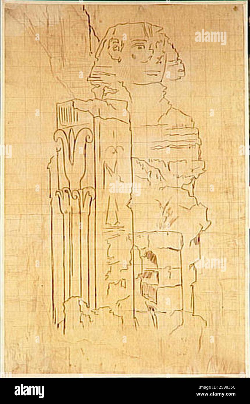 Gustave Moreau-Grand Sphinx etude pour Mo se expose-Rouleau 25, No23 ...