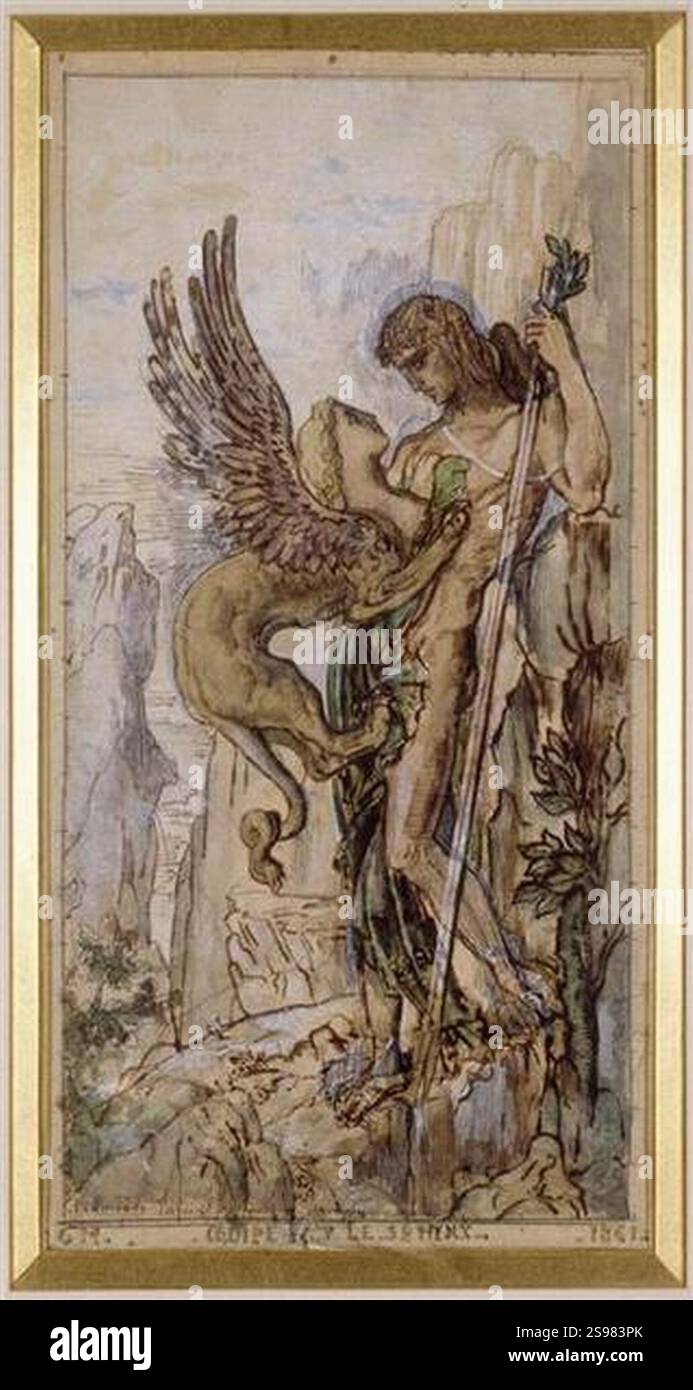 Gustave Moreau-Oedipe et le Sphinx-Cat. 517 Stock Photo - Alamy
