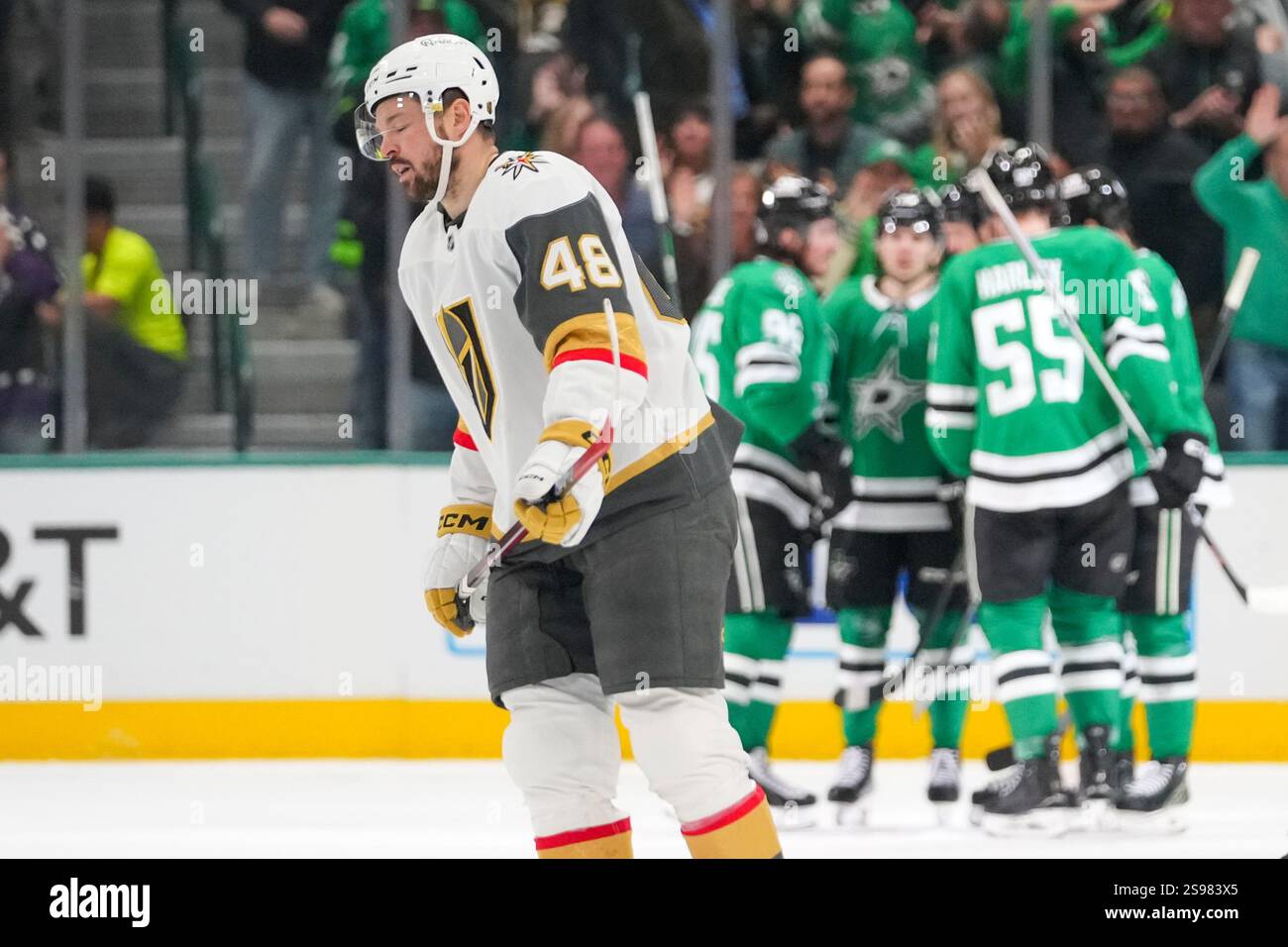 Vegas Golden Knights center Tomas Hertl (48) skates away as Dallas ...