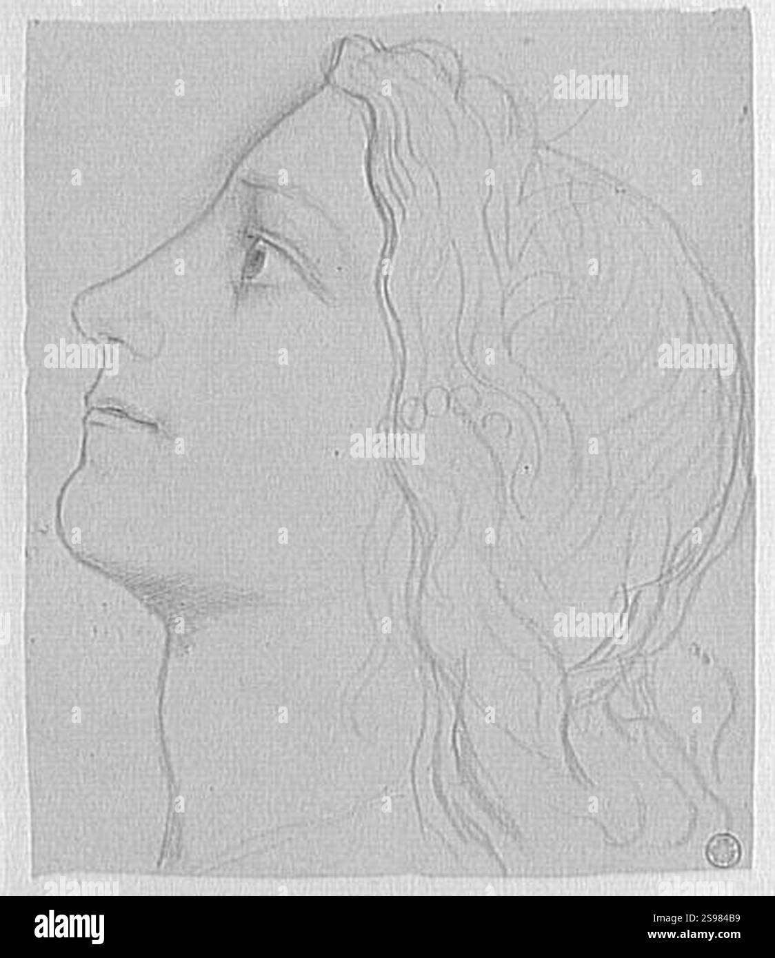 Gustave Moreau-Tete de femme pour Oedipe et le Sphinx-Des. 5501 Stock ...