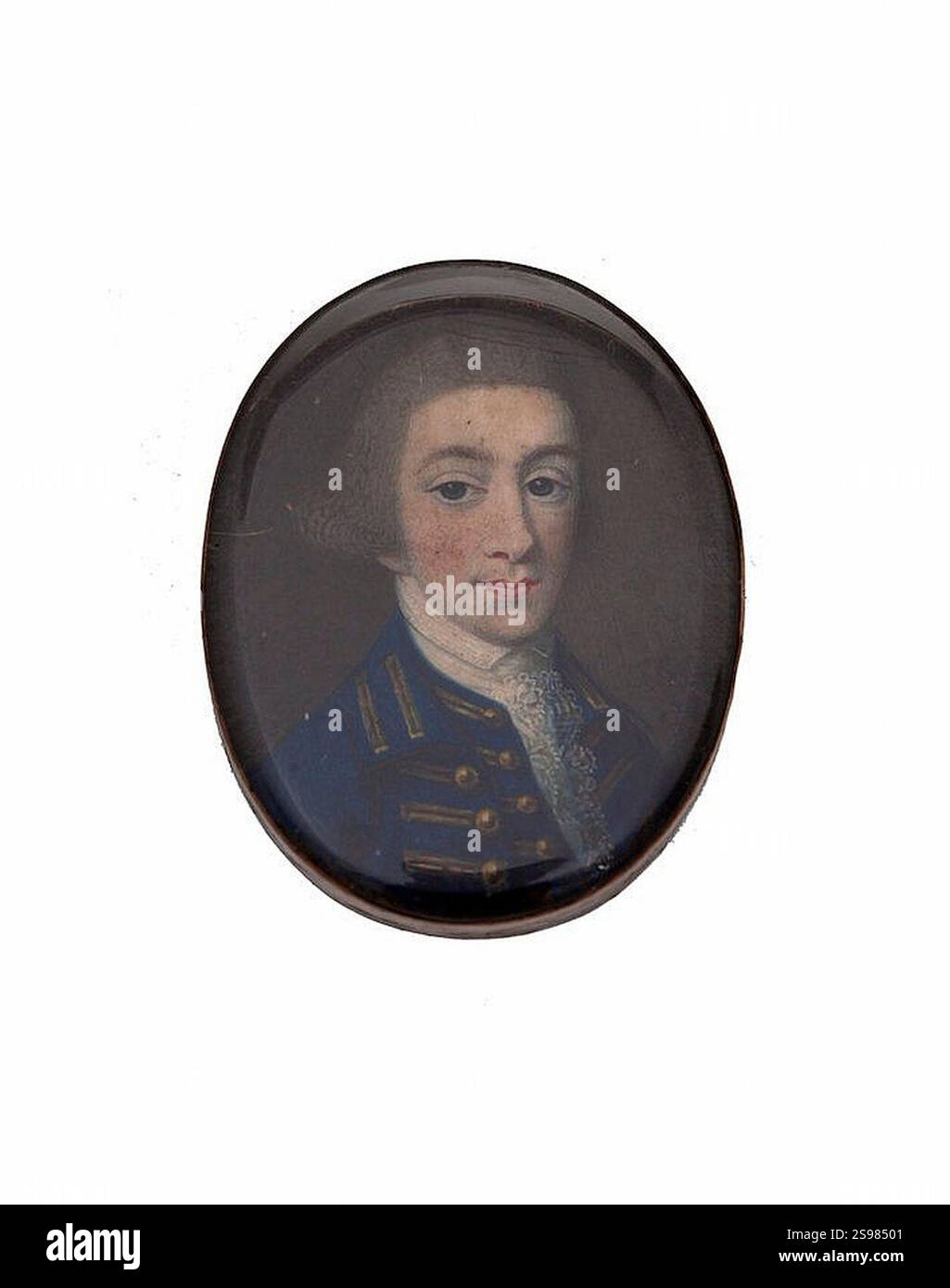 Gustavus Hamilton - Miniature Portrait of a Young Naval Officer Oval oil on ivory, 3 Stock Photo ...