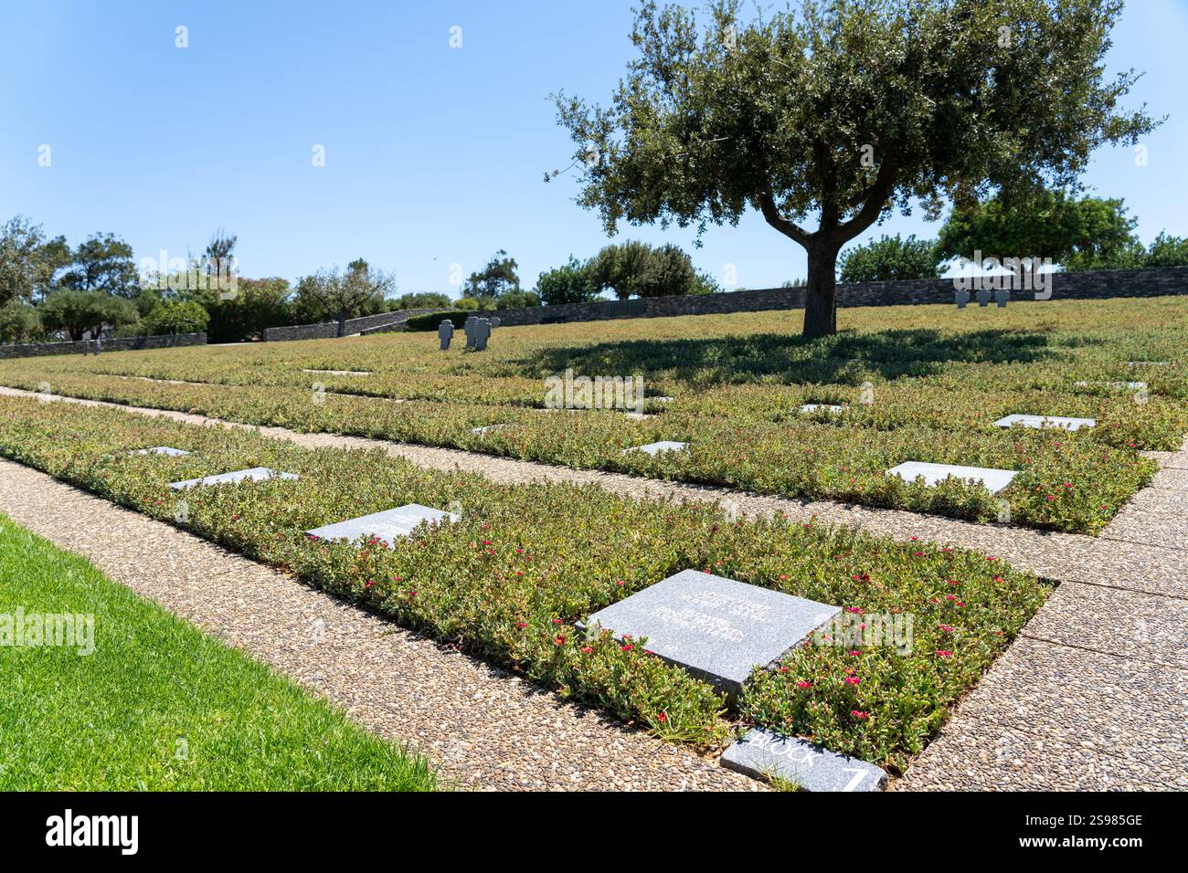 Crete - August 17 2024; Maleme German Military Cemetery graves and ...