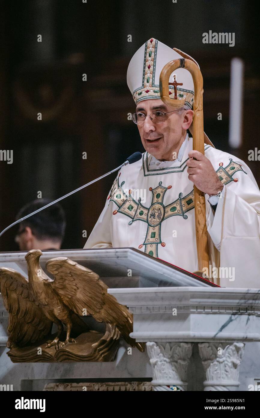 Cardinal Baldassarre Reina addresses the faithful during a mass at the ...