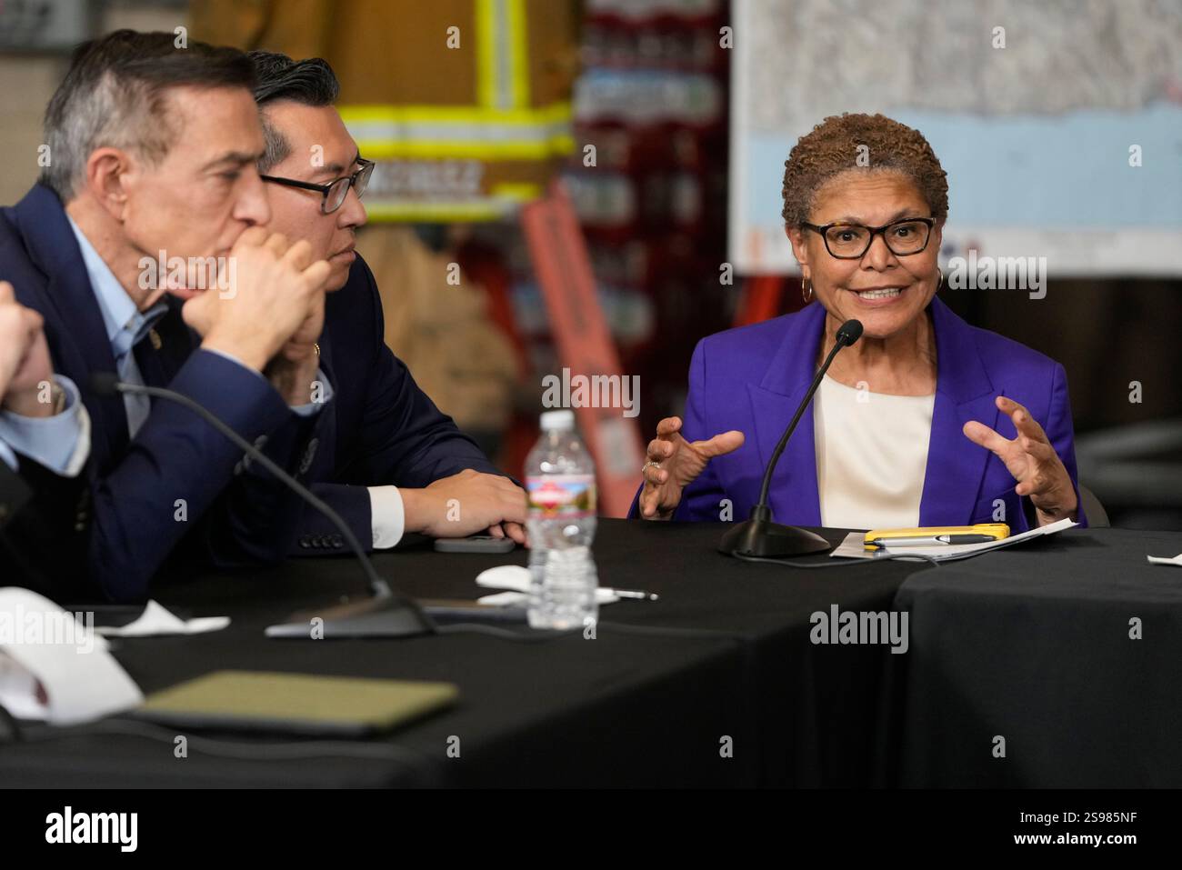 Los Angeles Mayor Karen Bass Speaks As President Donald Trump