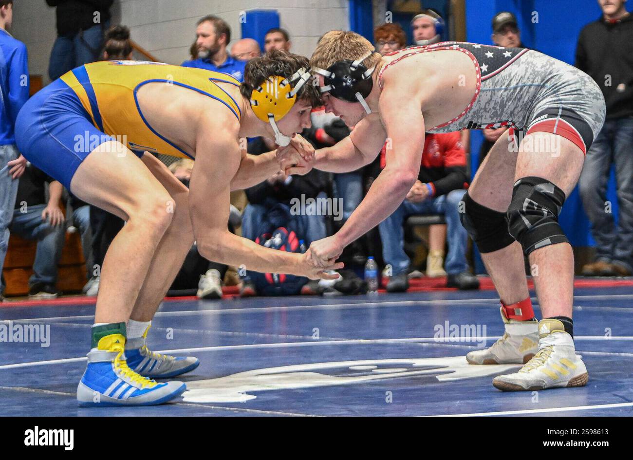 Line Mountain's Maxim Johnson, left, squares off against Central ...
