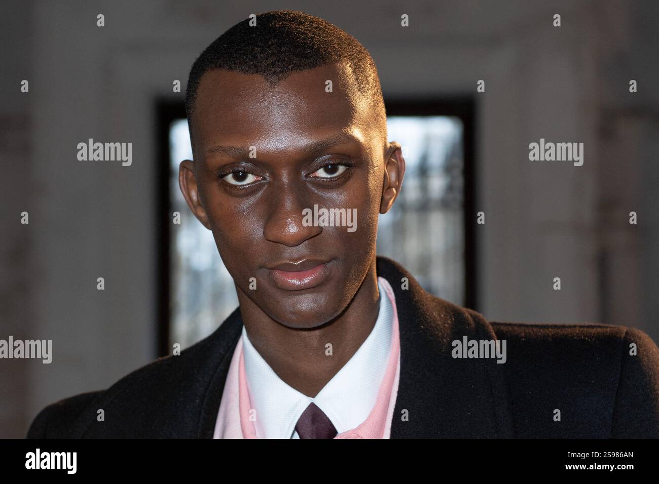 Alioune Fall attending the Fursac Menswear Fall-Winter 2025/2026 show ...