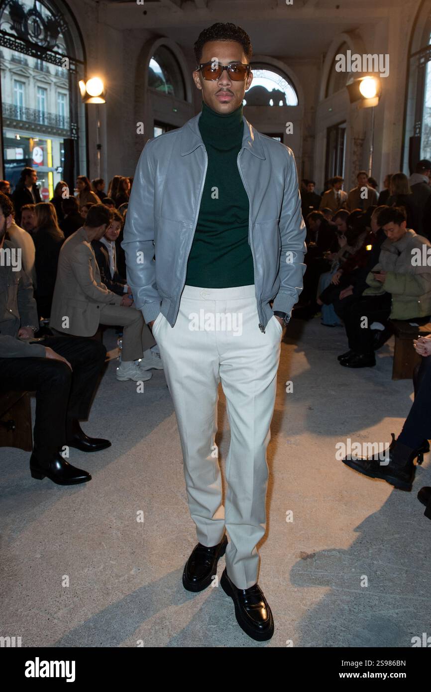 Noah Fadiga attending the Fursac Menswear Fall-Winter 2025/2026 show as ...