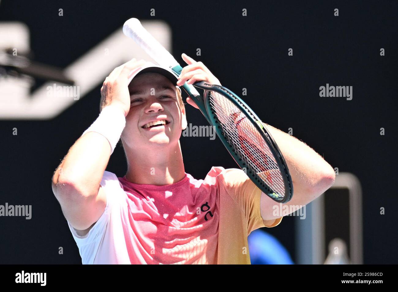 Henry Bernet of Switzerland celebrates match point during his Junior ...