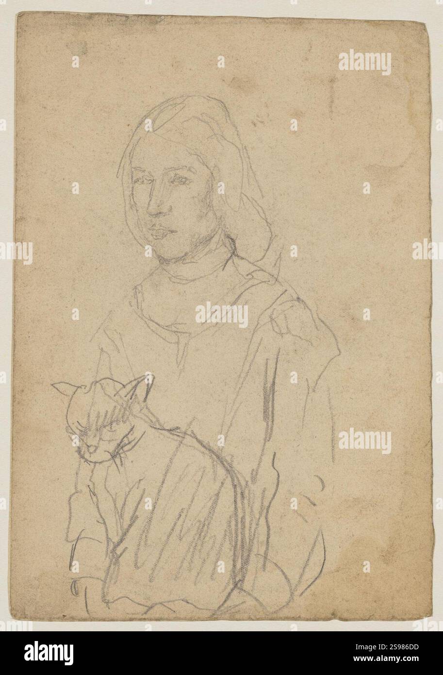 Gwen John - Girl with a cat, NMW A 3598 Stock Photo - Alamy