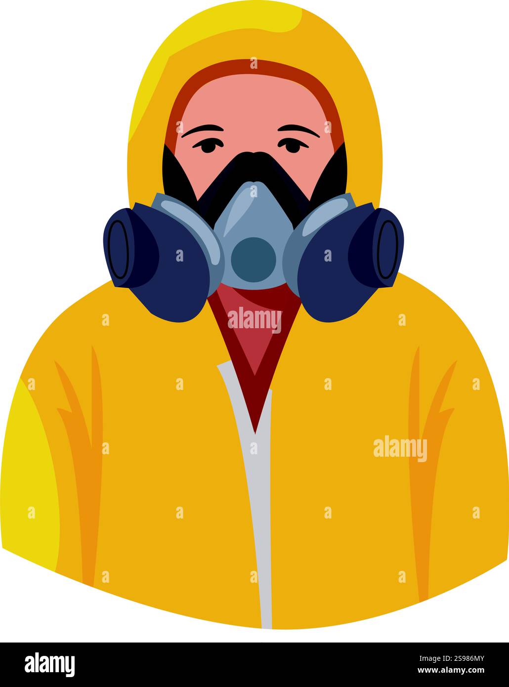 Yellow hazmat suit respirator Stock Vector Image & Art - Alamy