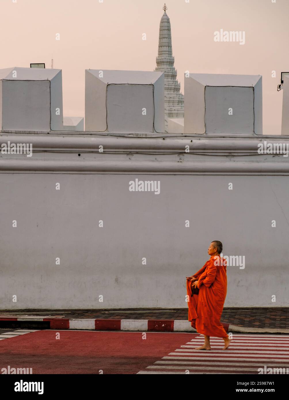 Bangkok Thailand 10 January 2025, A serene moment unfolds as a monk ...