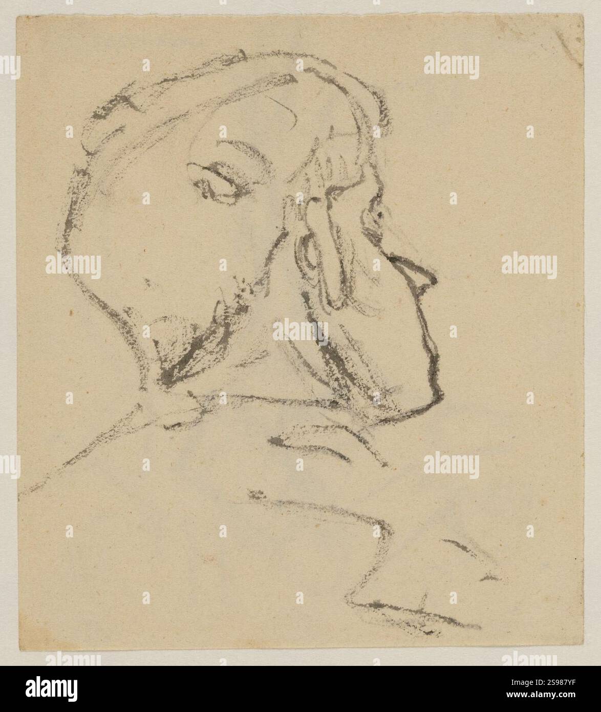Gwen John - Study of right side of man's head, NMW A 15252 Stock Photo ...