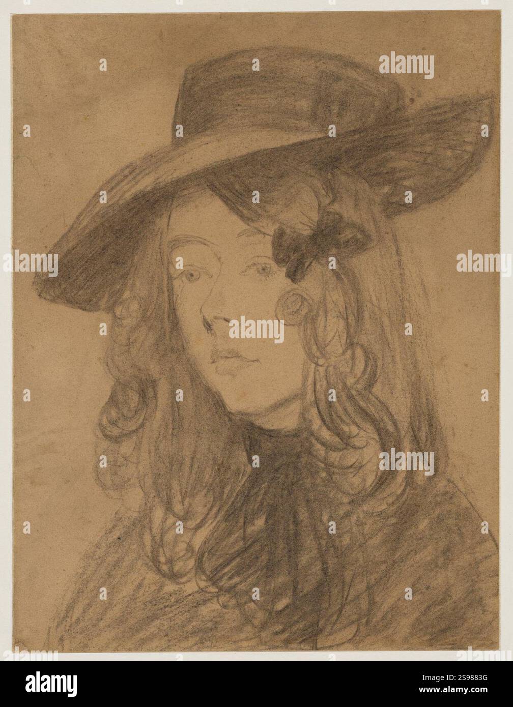 Gwen John - Winifred John in a large hat, NMW A 3660 Stock Photo - Alamy