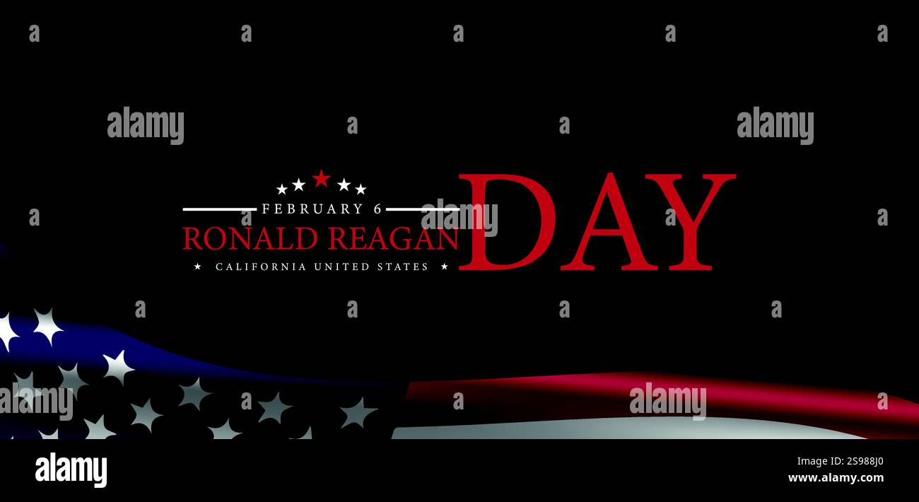 Remembering Ronald Reagan A Day of Tribute in California Stock Vector ...