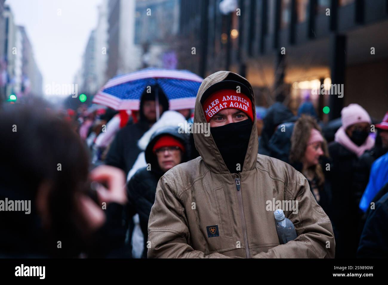 January 19, 2025 - Washington, District of Columbia USA: A man wears a ...