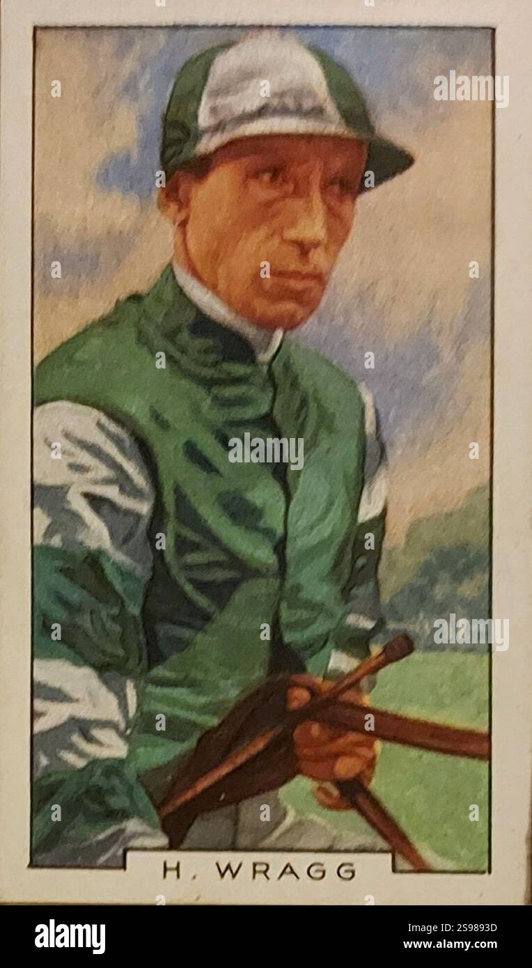 H Wragg, jockey, cigarette card Stock Photo - Alamy