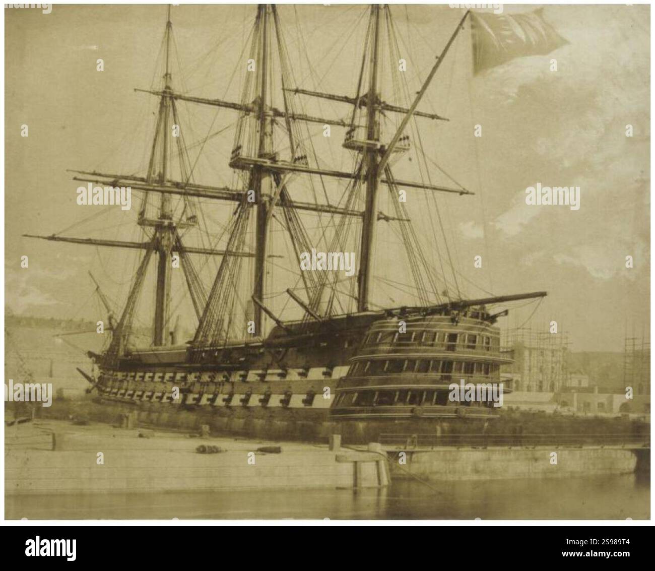 H.M.S. Duke of Wellington in Keyham, England in 1854 by Capt. Linnaeus ...