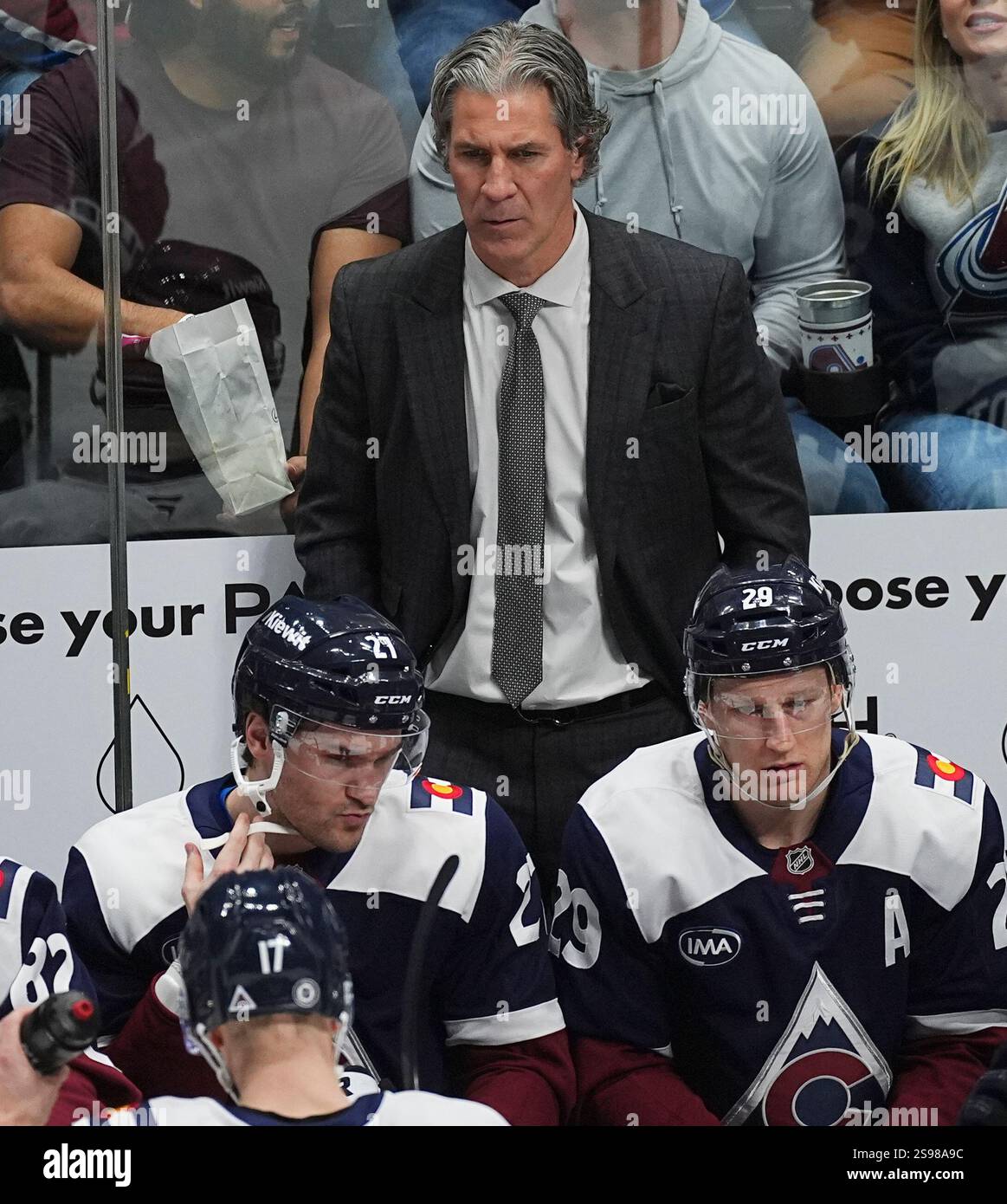 Colorado Avalanche head coach Jared Bednar in the first period of an ...