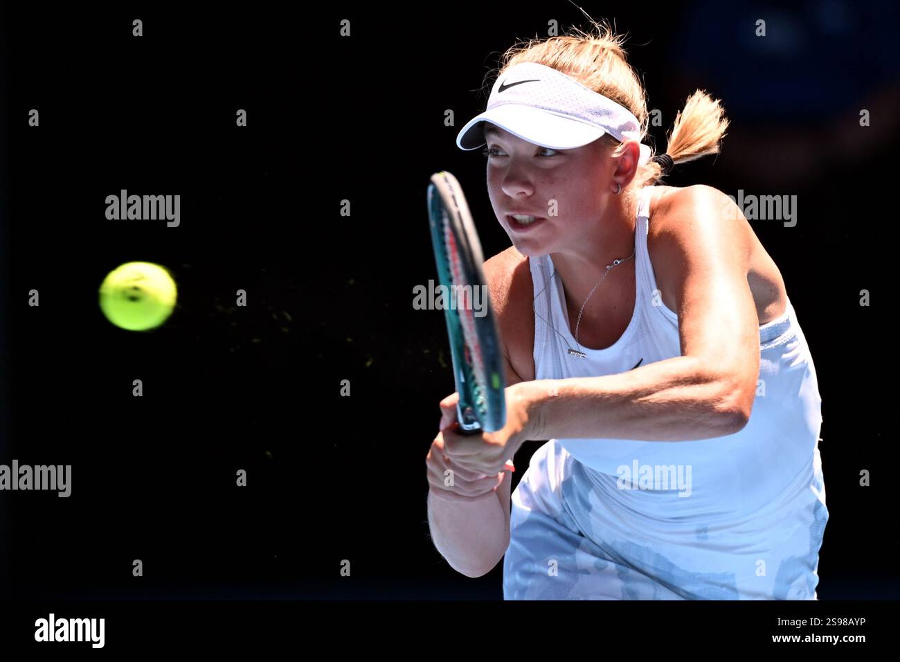 Kristina Penickova of the USA returns during her Junior Girls Singles ...