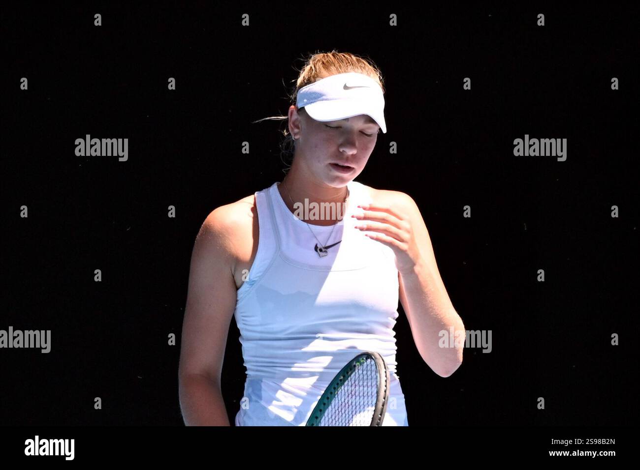 Kristina Penickova of the USA reacts during her Junior Girls Singles ...