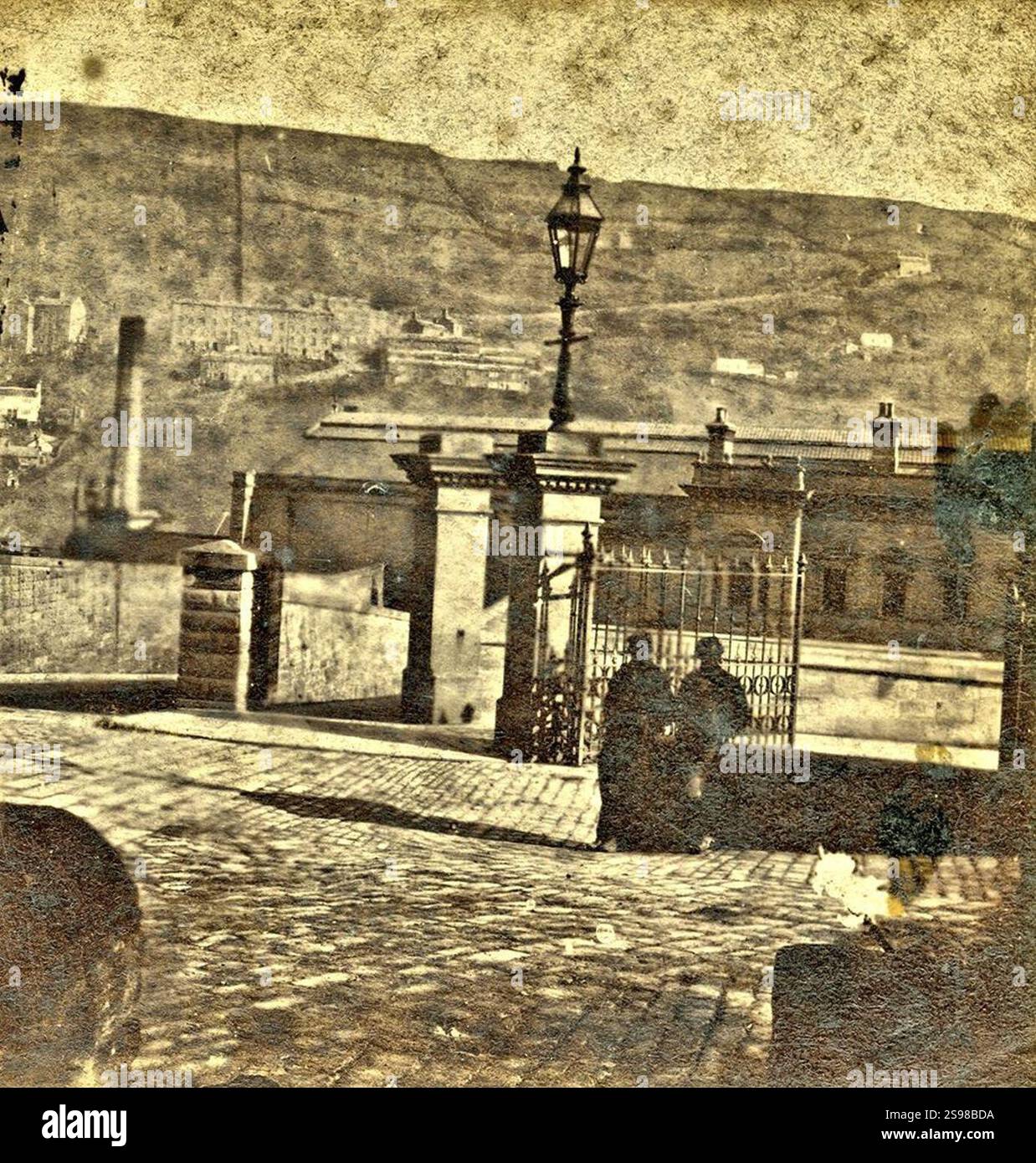 Halifax railway station 1850s Stock Photo - Alamy