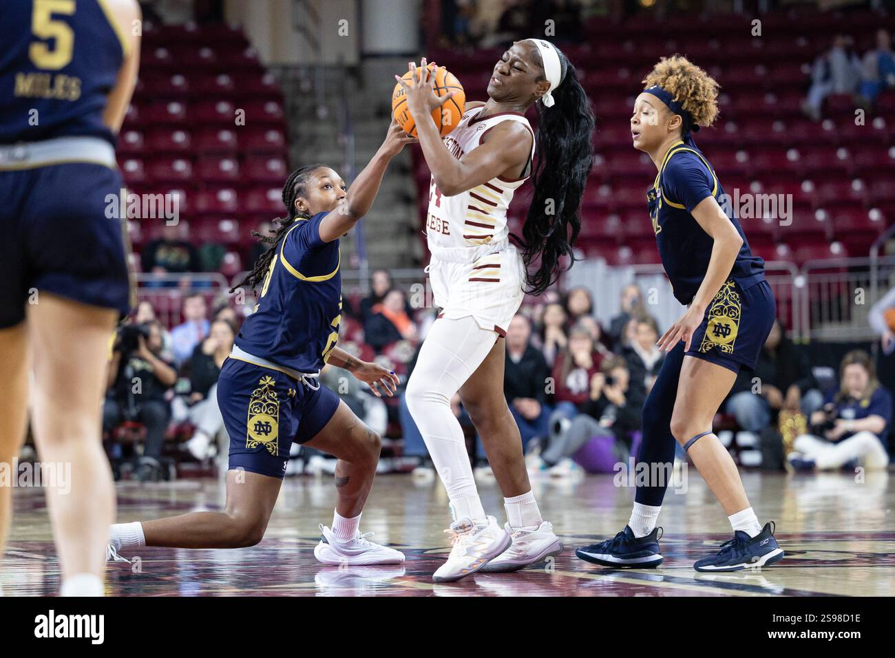 January 23, 2025; Chestnut Hill, Massachusetts, USA; Boston College guard Dontavia Waggoner (24 ...