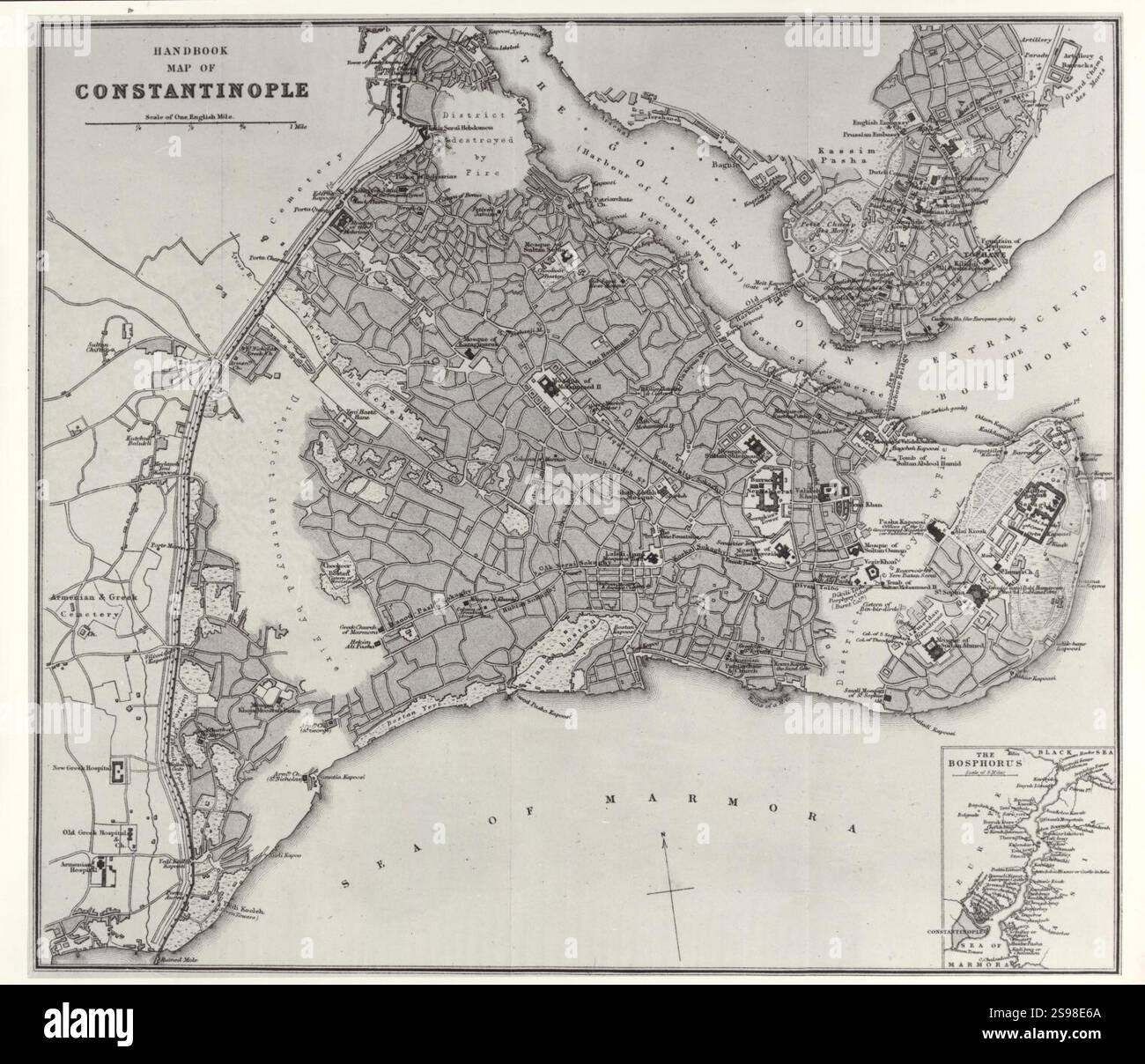 Handbook Map of Constantinople Stock Photo - Alamy