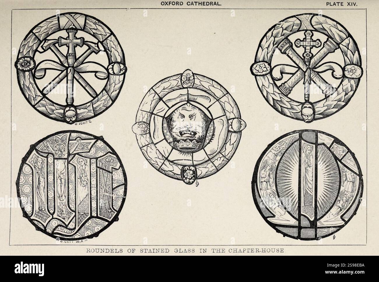 Handbook Oxford Plate 14 Stained Glass Stock Photo - Alamy