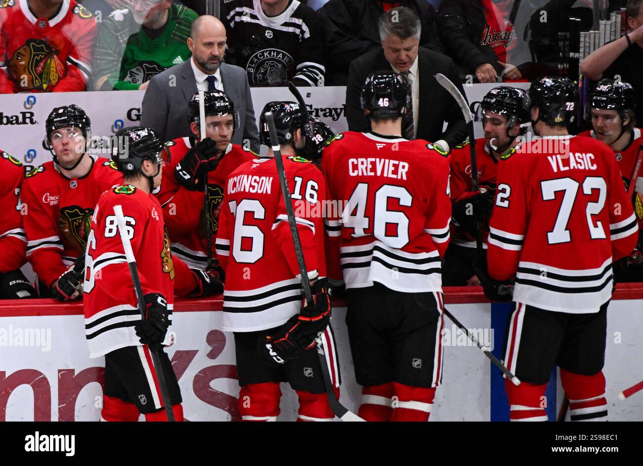 Chicago Blackhawks interim-head coach Anders Sorenson, top left ...