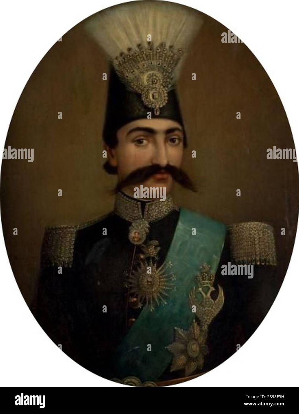 Hannah Guyard - Portrait ovale de Nasser Al-din Shah qâjâr, 1867 Stock ...