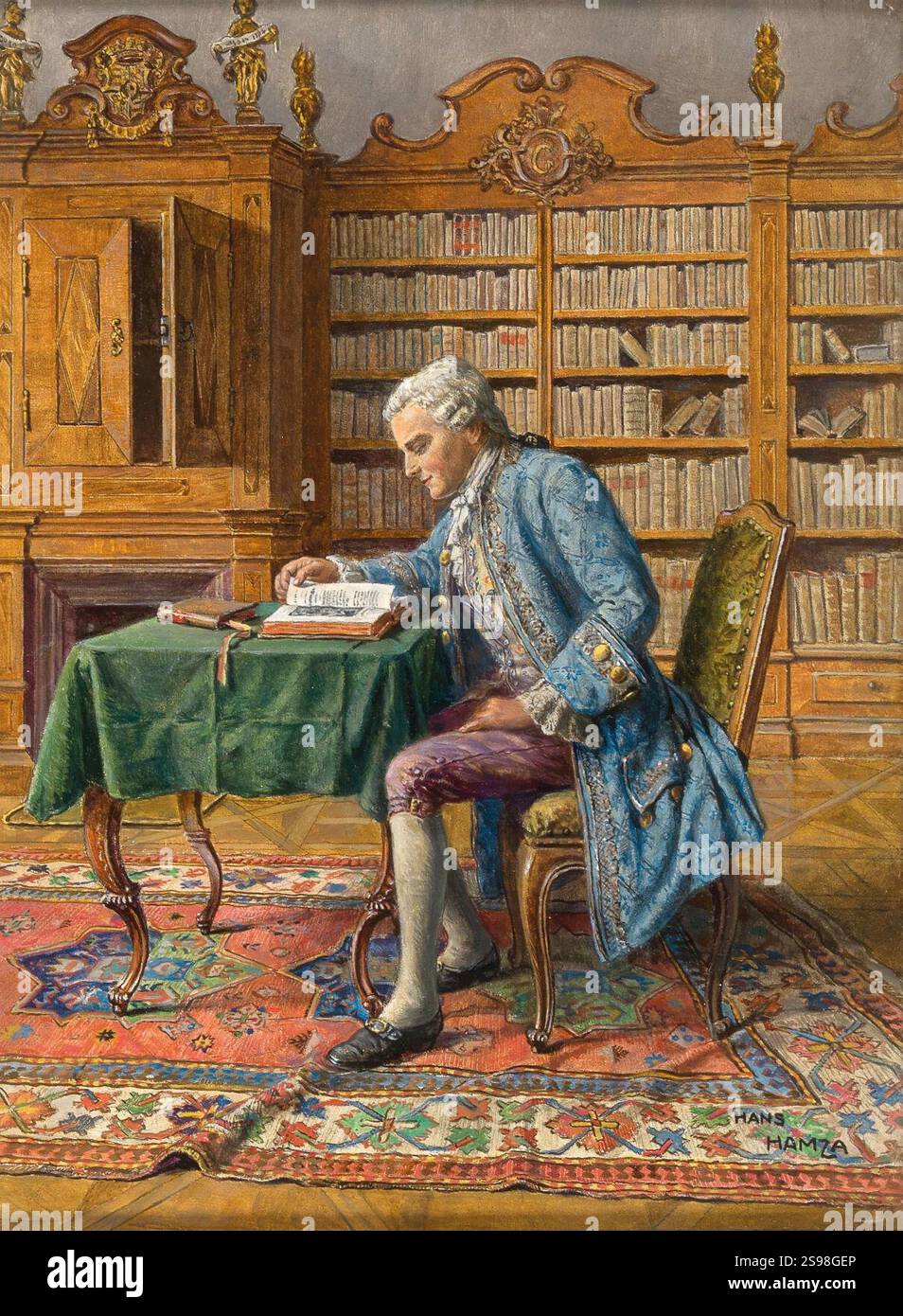 Hans Hamza Edemann in einer Bibliothek Stock Photo - Alamy