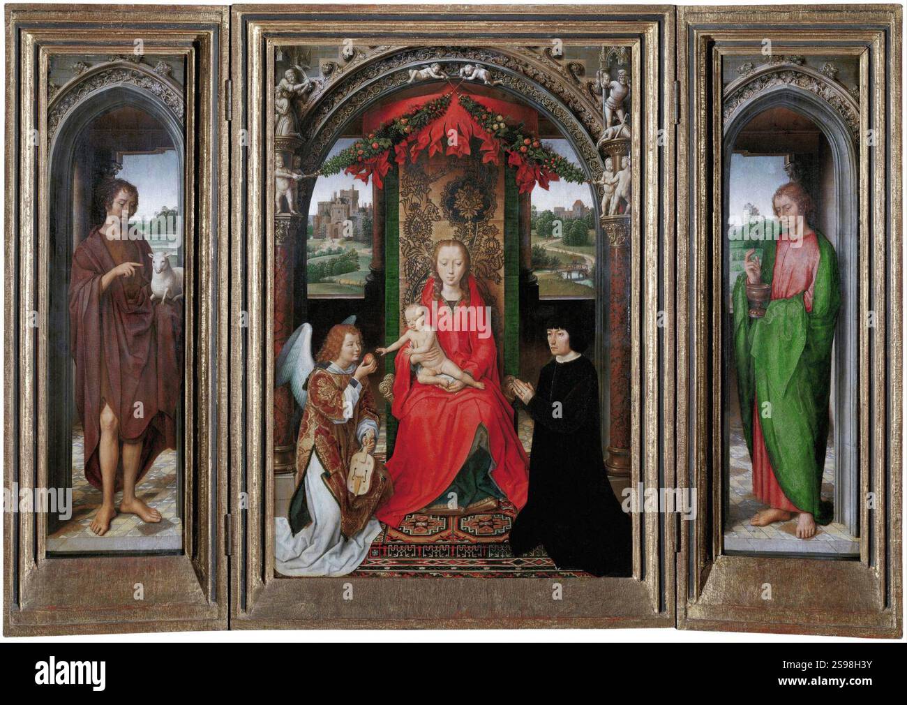 Hans Memling - Small Triptych of St. John the Baptist Stock Photo - Alamy