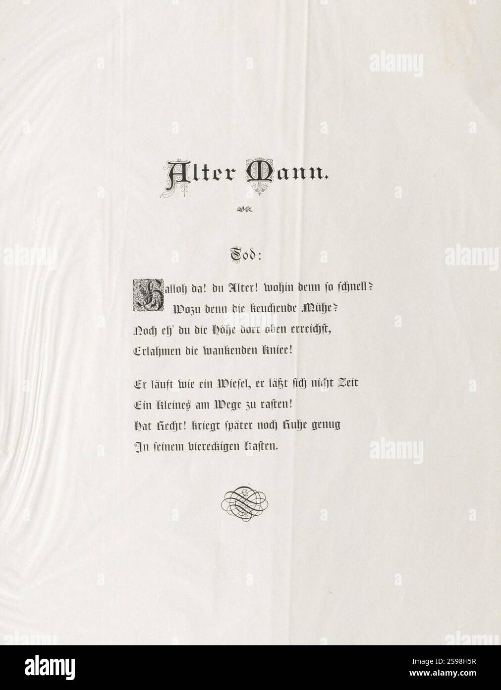Hans Meyer Totentanz 1 Alter Mann Text Stock Photo - Alamy