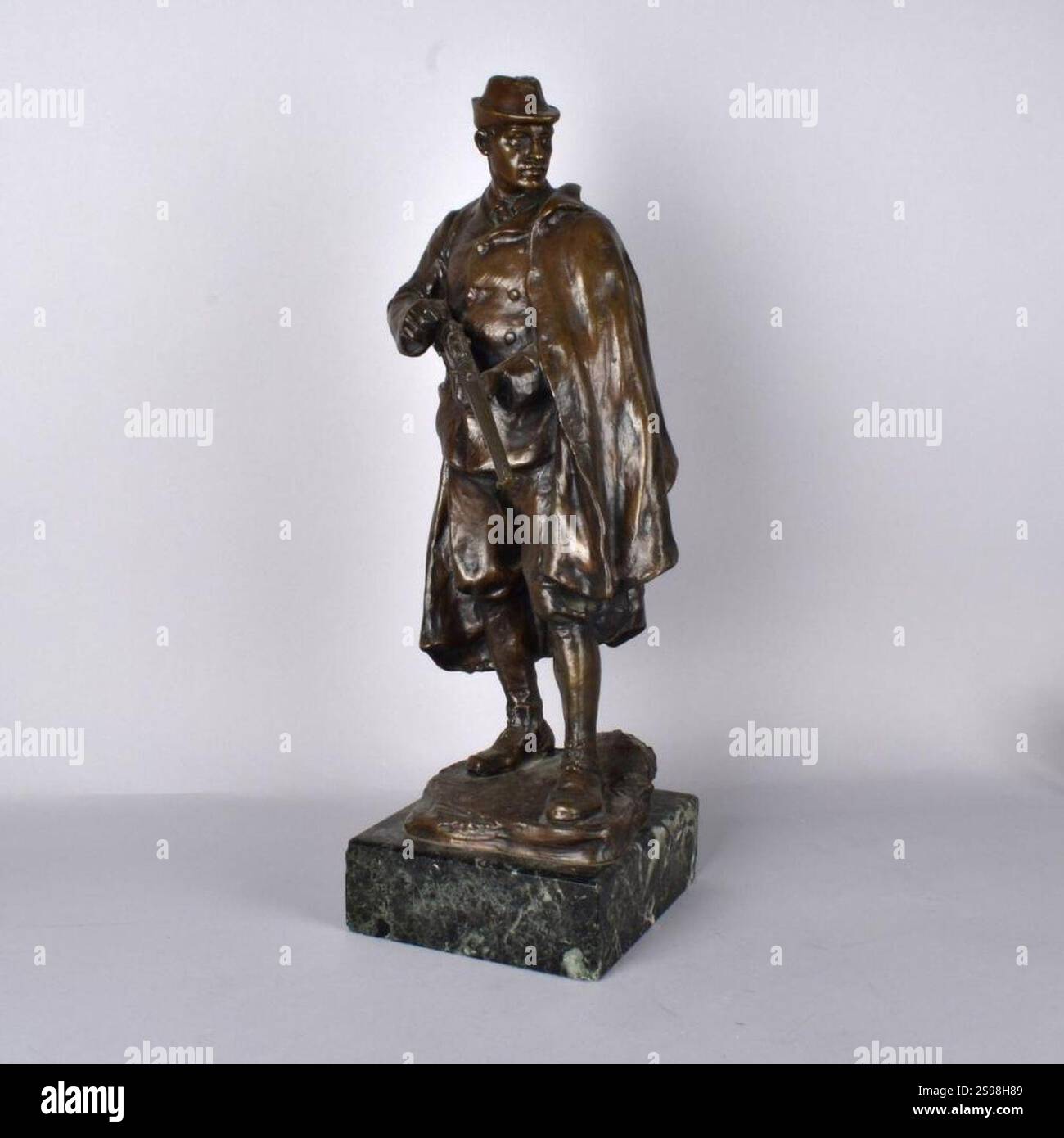 Hans Müller - , Bronze Figurine of a Hunter with his Rifle Stock Photo ...