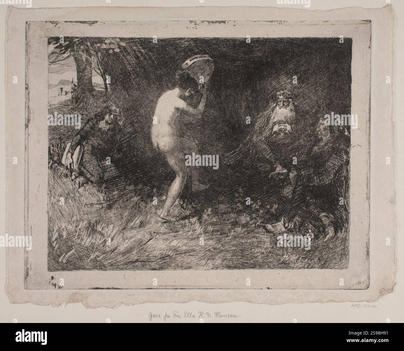 Hans Nikolaj Hansen, Da Kong David blev gammel, 1907 Stock Photo - Alamy