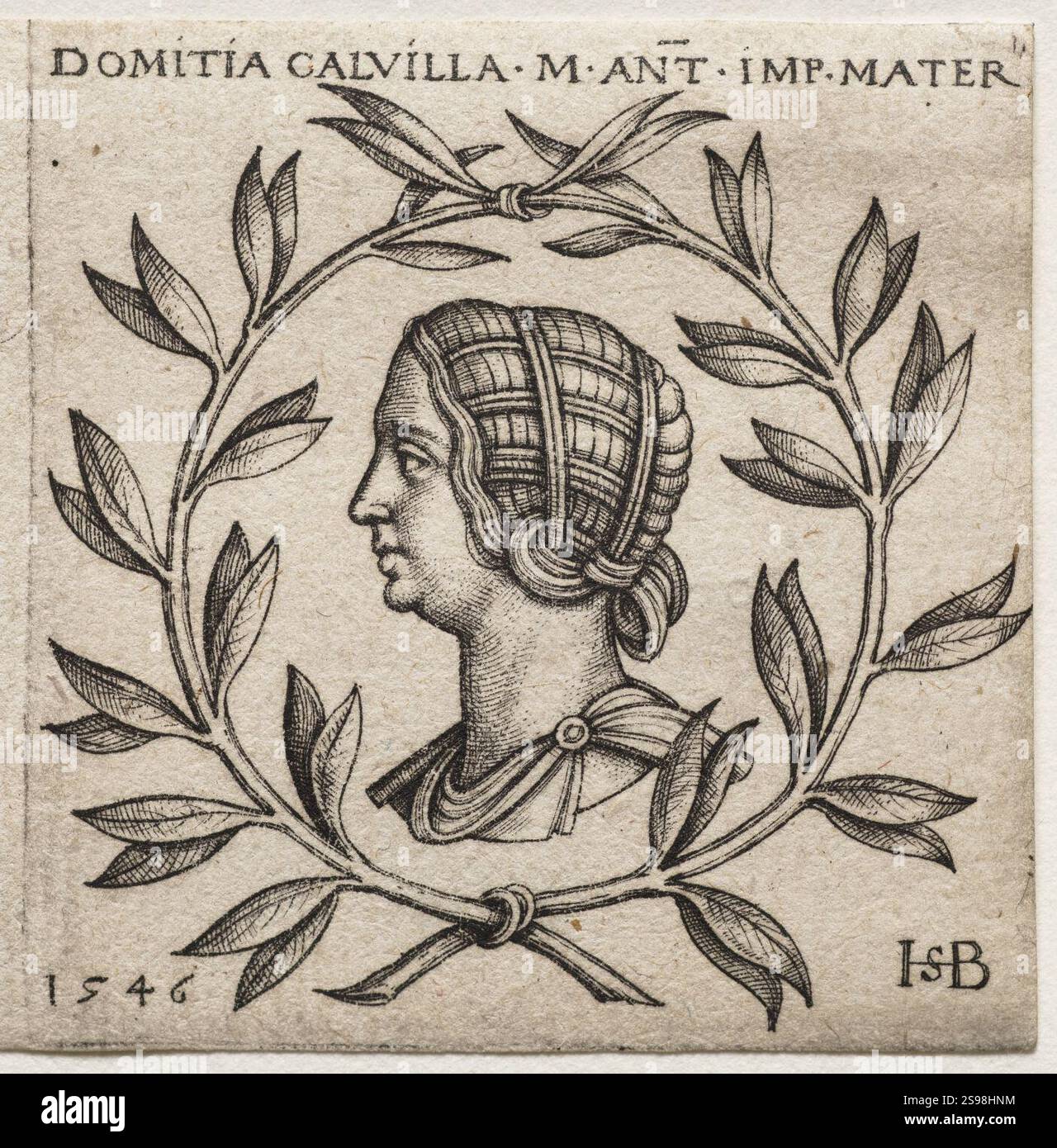 Hans Sebald Beham (German, 1500-1550) - Bust of Domitia Calvilla Stock ...
