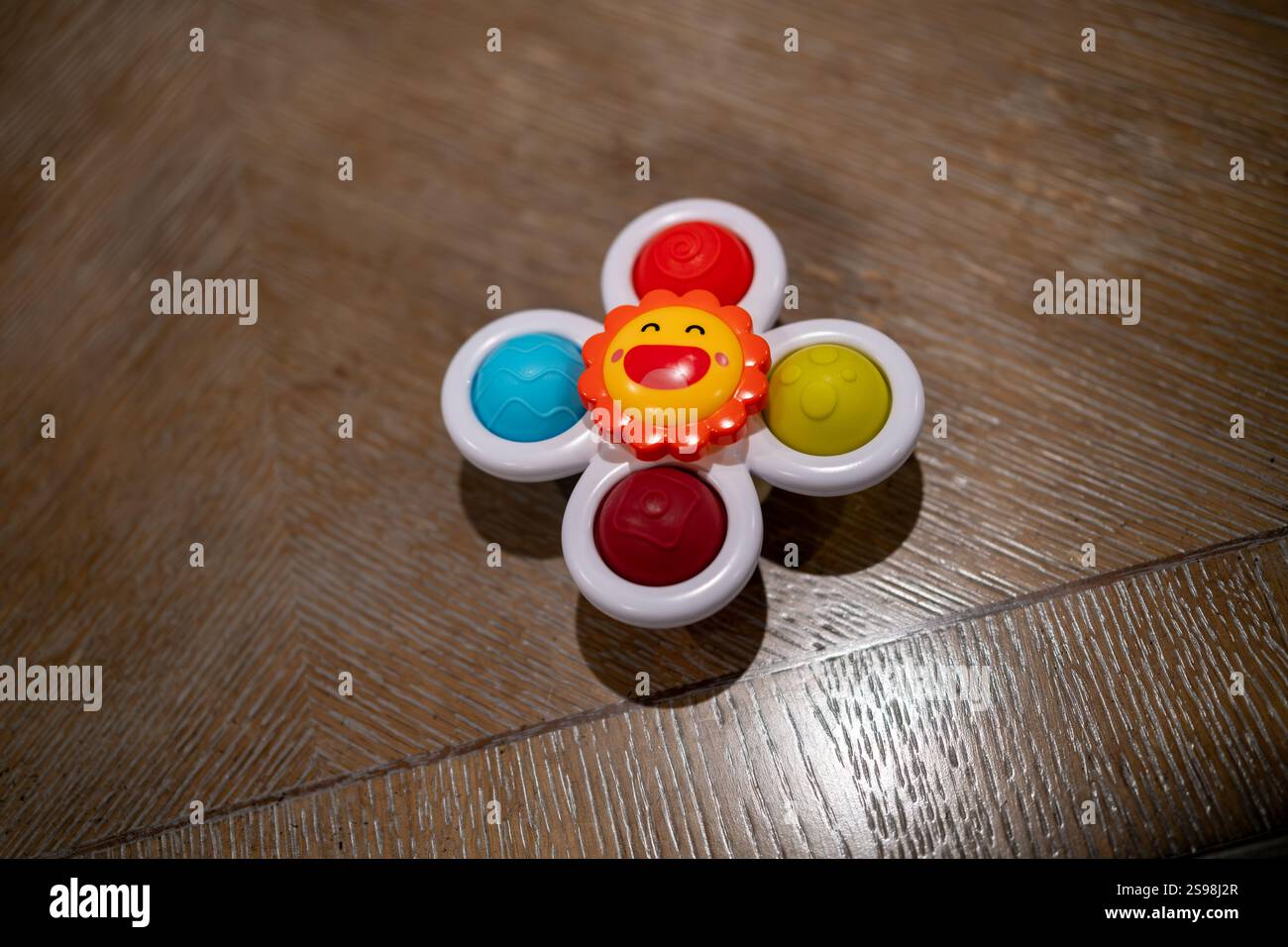 Colorful educational toy with buttons Stock Photo - Alamy