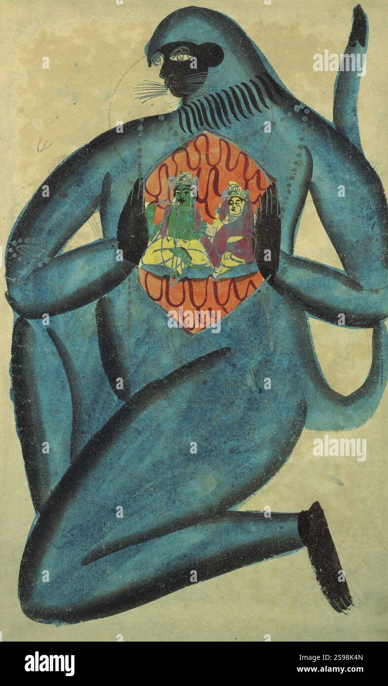 Hanuman with Rama and Sita in his heart (6124500373 Stock Photo - Alamy