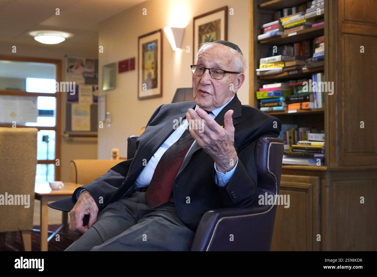 Manfred Goldberg, a Holocaust survivor is interviewed in London ...